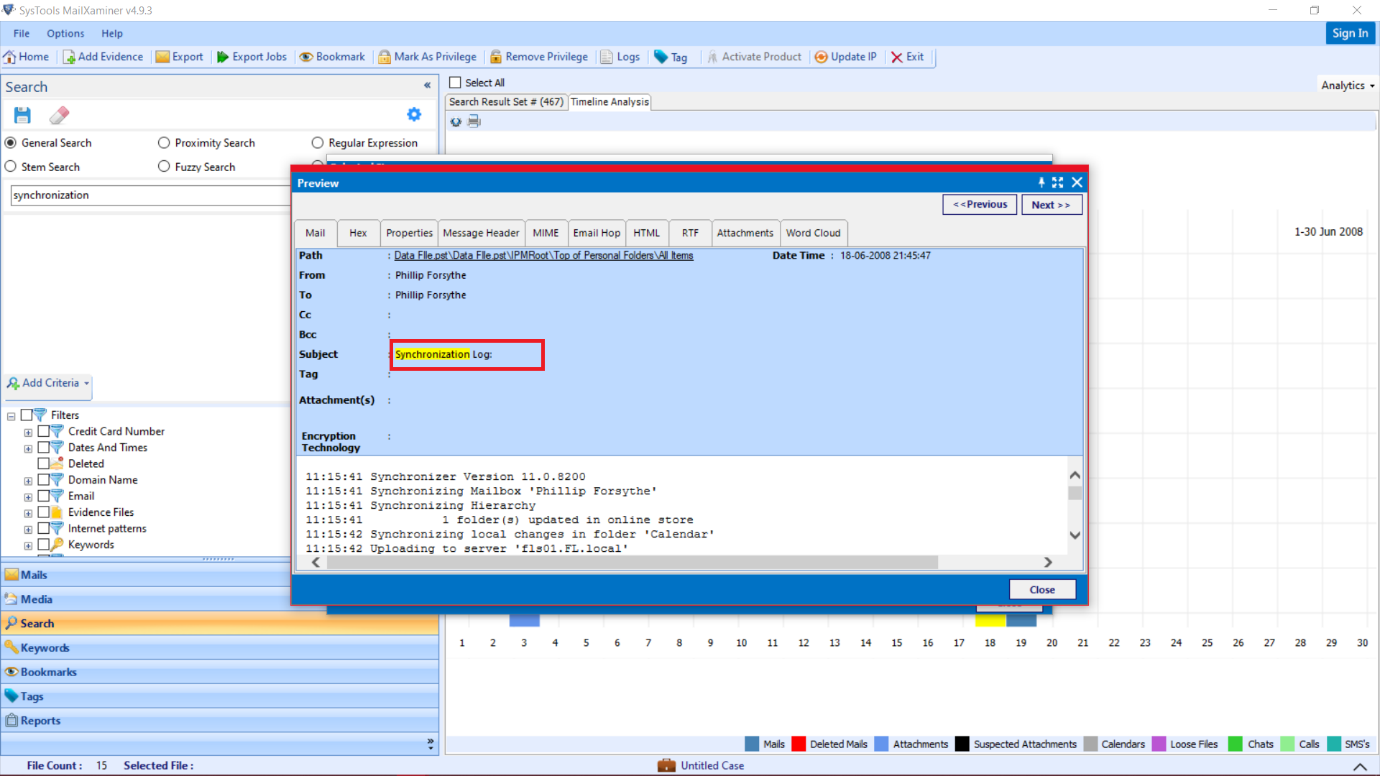 Digital Forensics Timeline Analysis – Email Data Investigation